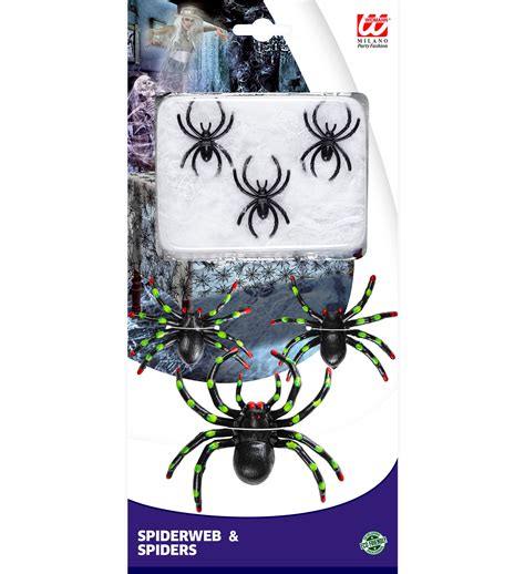 Spinnennetz Mit Spinnen Halloween Deko Set Grusel Horror Scherzwelt