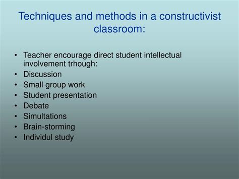 Ppt The Implications Of Constructivism On Classroom Management Powerpoint Presentation Id 287191