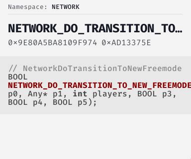 NetworkDoTransitionToNewFreemode FiveM Natives Cfx Re Docs
