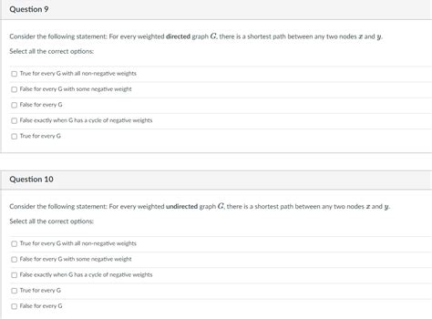 Solved Question In An Unweighted Graph Which Of The Chegg