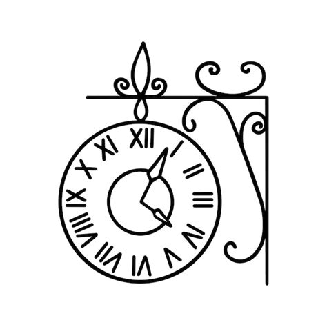Garabato De Reloj De Calle Vintage Dibujado A Mano Relojes Antiguos En