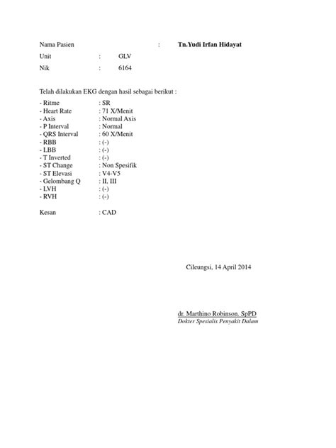 Hasil Ekg Mcu Karyawan Bukaka April 2014 Pdf
