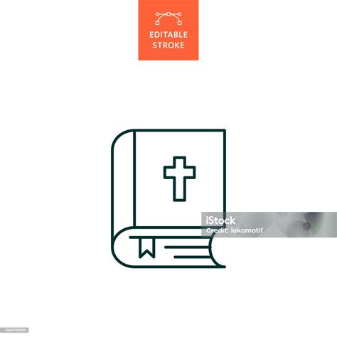 편집 가능한 획이 있는 거룩한 책 성경 줄 아이콘 아이콘은 웹 디자인 모바일 앱 Ui Ux 및 Gui 디자인에 적합합니다 교회에 대한 스톡 벡터 아트 및 기타 이미지
