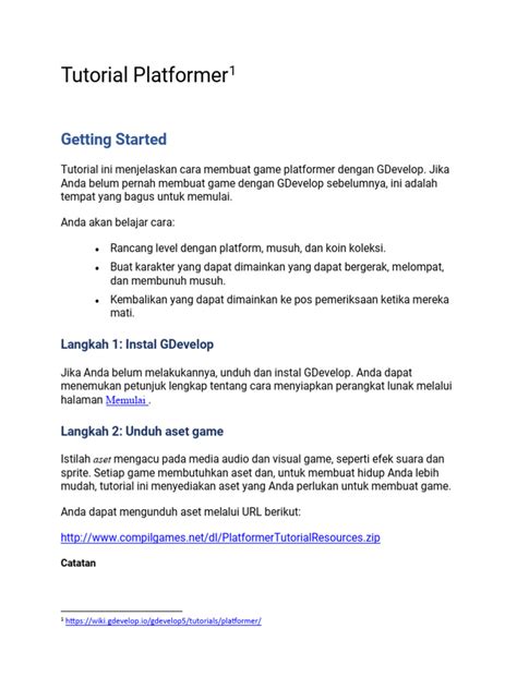 Membuat Game Platformer Menggunakan Gdevelop 5 Pdf