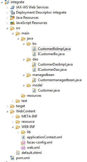 Integration Of Jsf 2 Spring 31 And Hibernate 41 In Eclipse Stack