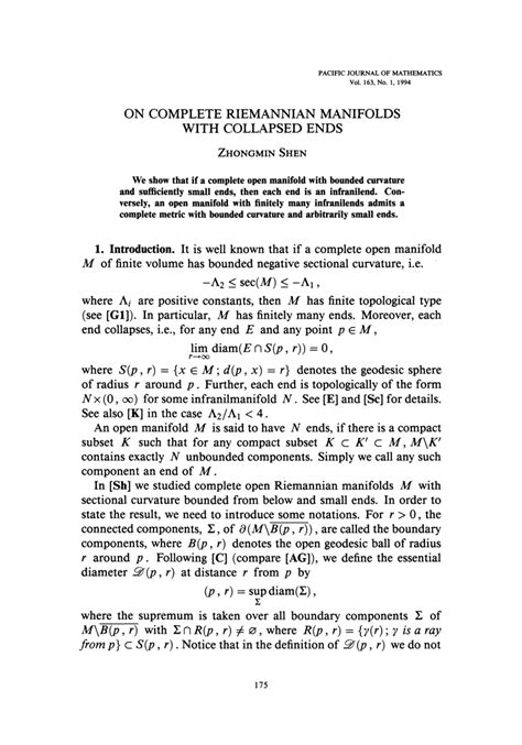 pdf on complete riemannian manifolds with collapsed ends