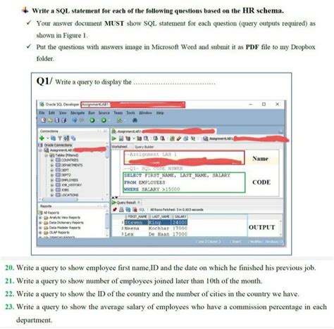 Solved Write A Sql Statement For Each Of The Following