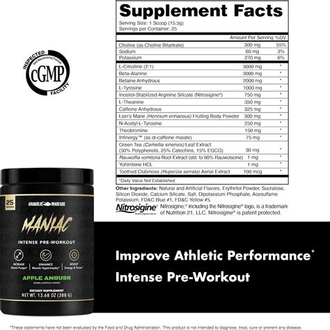 Stim Muscle Building Stack Maniac Intense Pre Entrenamiento Project