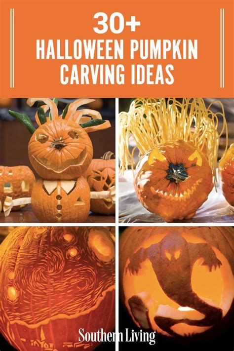 Pumpkin Carving Ideas For Halloween With Text Overlay That Reads 30