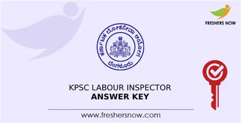 KPSC Labour Inspector Answer Key 2023 PDF Out Objections
