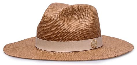 Chap U Panam Leg Timo Palha Toquilla Caramelo Aba Grande Faixa Bege Chap U Estilo Chap Us