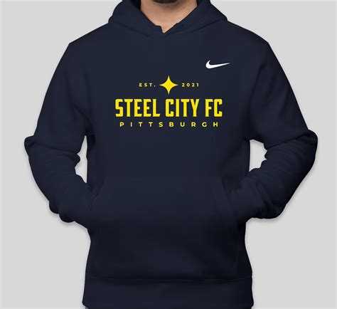 Scfc Navy Blue Nike Hoodie With Embroidered Scfc Logo Steel City Fc Shop