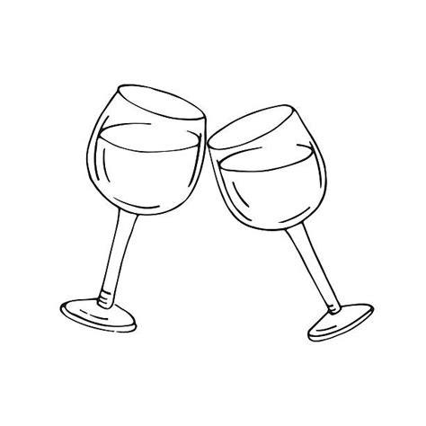 Royalty Free Wine Glass Cheers Drawing Clip Art Vector Images