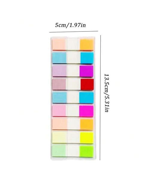 1set Mixed Color Sticky Index Tab Simple Multi Purpose Writable Index Tab For Page Marking