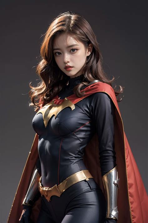 A Woman In A Black And Red Costume Posing For A Picture Seaart Ai