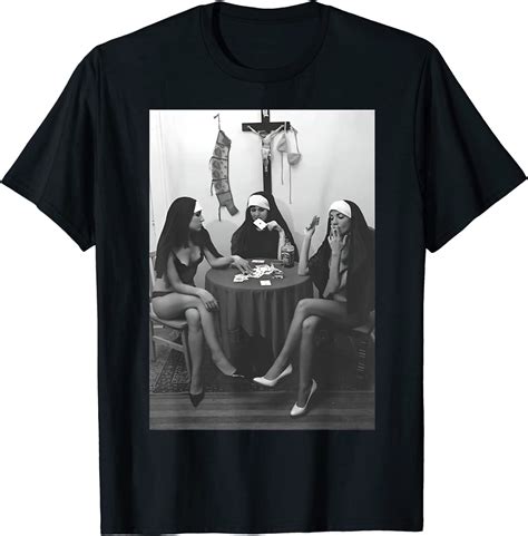NEW LIMITED Nuns Naked Playing Card Smoking T Shirt Walmart