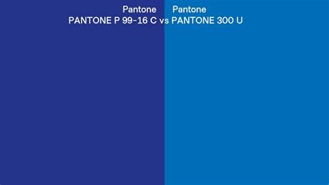 Pantone P 99 16 C Vs Pantone 300 U Side By Side Comparison