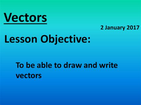 Vectors Igcse Teaching Resources
