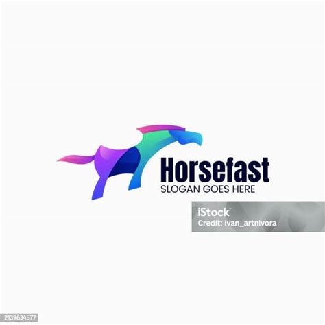 벡터 일러스트 레이 션 말 그라데이션 다채로운 스타일 가축에 대한 스톡 벡터 아트 및 기타 이미지 가축 갈기 개념