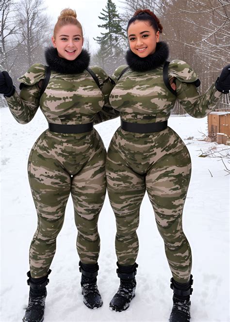 Two Curvy Thicc Femalesoldiers Snow Posing Camoufl By Kathrin Inaka On Deviantart