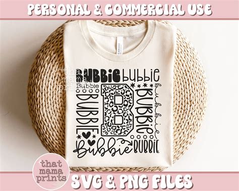 Bubbie Svg And Png Mothers Day Svg Bubbie Shirt Svg Grandma Svg