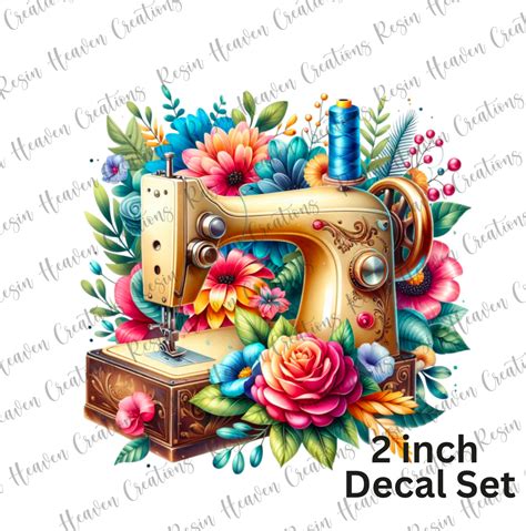 Floral Sewing Machine Decal Set Resin Heaven Creations