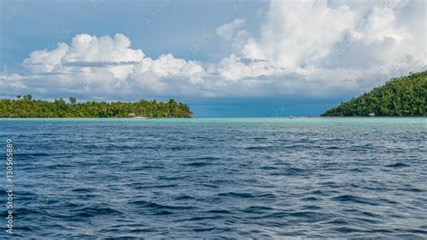 Strait Between Kri And Monsuar Island Raja Ampat Indonesia West