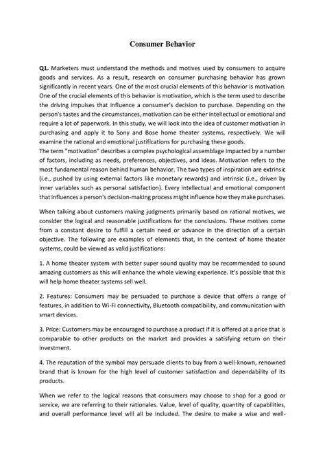 Consumer Behaviour Consumer Behavior Q1 Marketers Must Understand