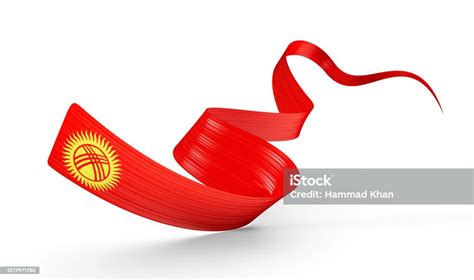 白い背景にキルギスタンの3d国旗3d手を振るリボンフラグ3dイラスト 3dのストックフォトや画像を多数ご用意 3d お祝い