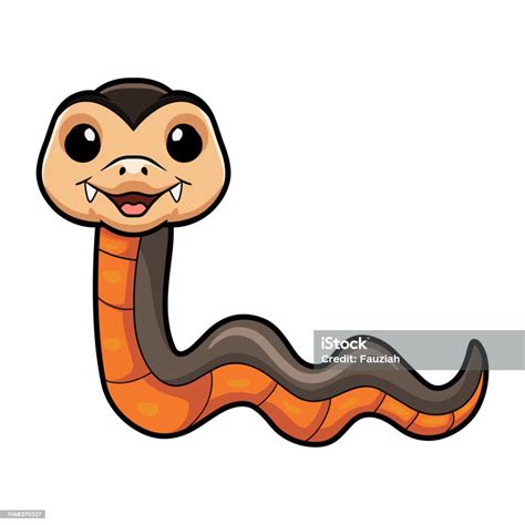 Kartun Ular Mahkota Emas Yang Lucu Ilustrasi Stok Unduh Gambar