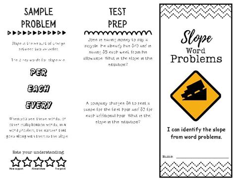 Slope From Word Problems Math Brochure By Math With Ms Gordon Tpt
