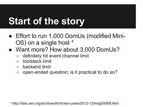 Improving Scalability Of Xen The 3000 Domains Experiment