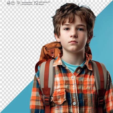 미소 짓는 카메라 젊은 학교 소년 배을 입고 Png 배경 프리미엄 Ai 생성 Psd