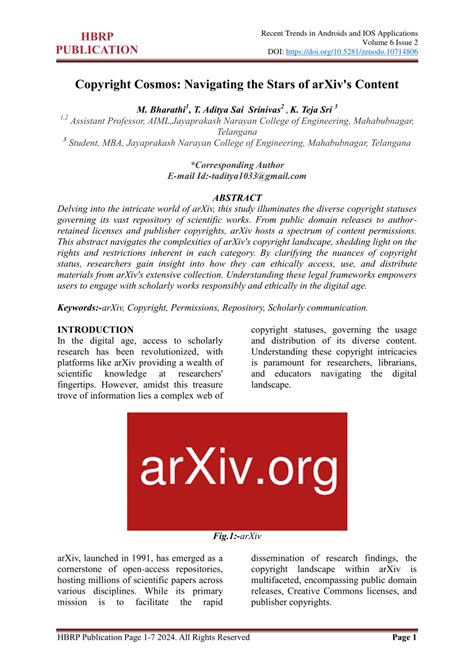 Pdf Copyright Cosmos Navigating The Stars Of Arxivs Content