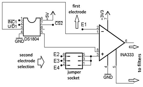 programmable gain of ina333 provided by digital potentiometer ds1804