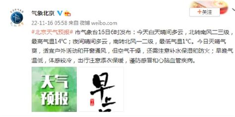 北京11月16日天气预报：今天白天晴间多云 最高气温14℃手机新浪网