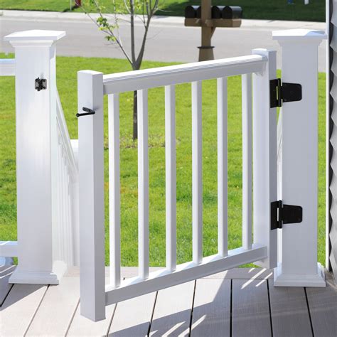 Azek Rail Trademark In White With Gate Kit Transitional Deck New