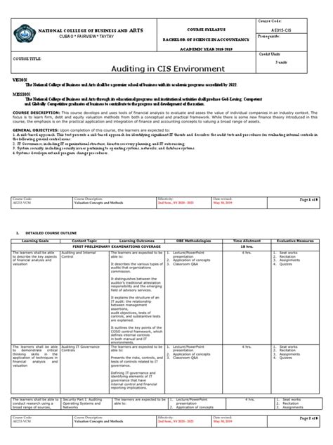 auditing in cis environment pdf