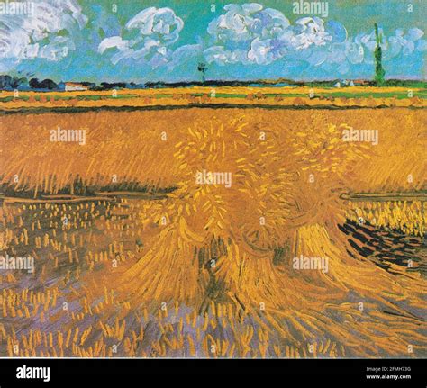 Vincent Van Gogh Artwork Entitled Wheatfield With Sheaves Of Corn Stock Photo Alamy