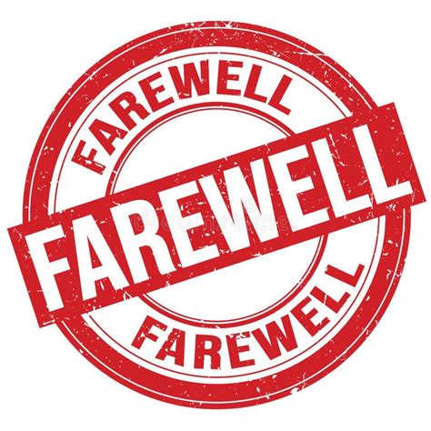 FAREWELL Text Written On Red Round Stamp Sign Stock Illustration