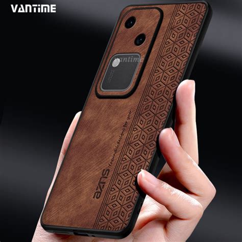Vantime For Vivo V30 5g Case Soft Pu Leather Camera Protect Matte Back