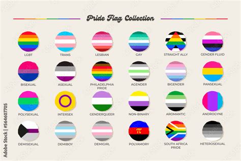 Lgbtq Sexual Identity Pride Flags Collection Flag Of Gay Transgender