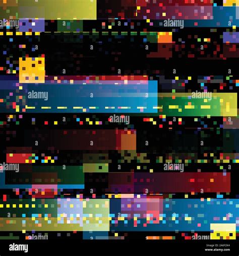 Glitch Abstract Background With Colorful Technology Malfunction Or Error Stock Vector Image