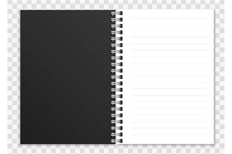 Realistic Open Notebook Notepad Or