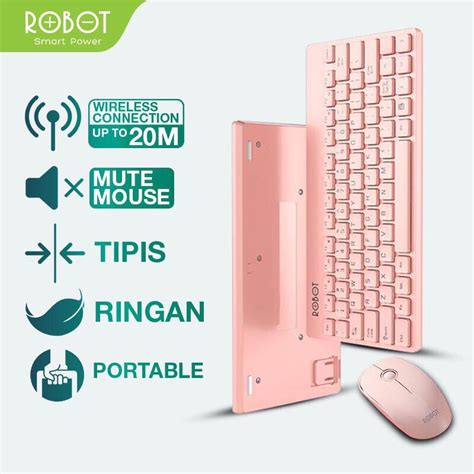 Jual Keyboard Wireles Robot Km3000 Combo Optical Mouse Receiver Usb For