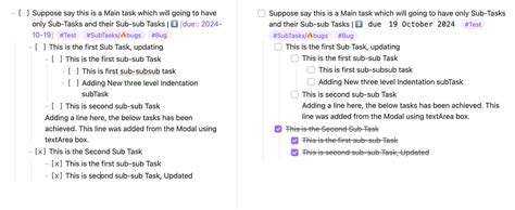 data hides in the reading mode for multi level indentation bug