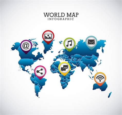 Conception De Carte Du Monde Vecteur Premium