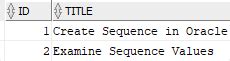 Oracle CREATE SEQUENCE Statement