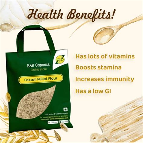 Bandb Organics Foxtail Millet Flour Thinai Maavu Kangni Atta 10 Kg