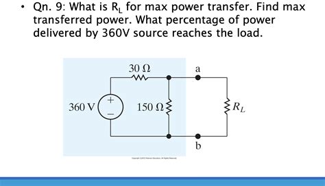 Solved Qn 9 What Is Rl ﻿for Max Power Transfer Find Max